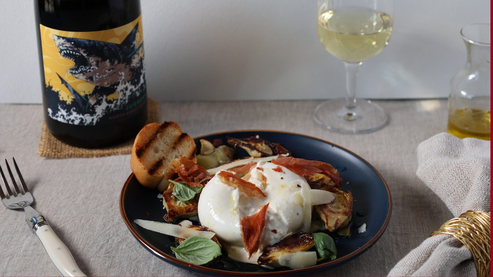 Warm Artichoke & Burrata Plate Perfect Pairings